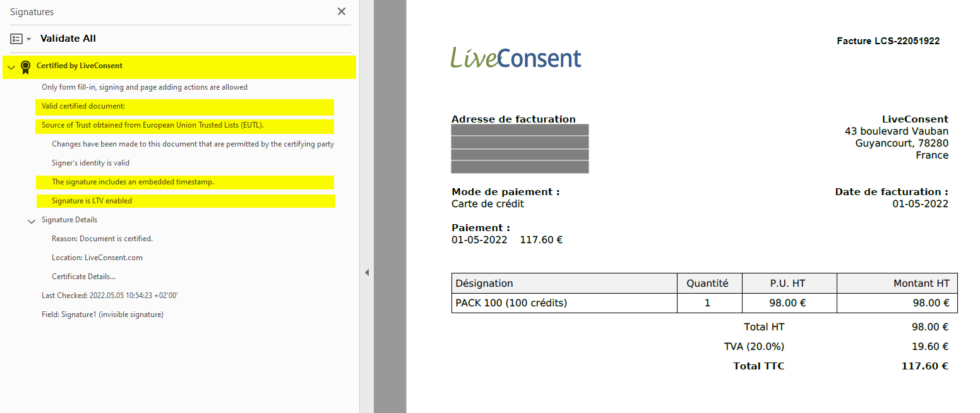Service de cachet électronique qualifié